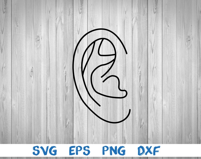 Human Ear Silhouette Picture Svg Png Eps Dxf Digital - Etsy