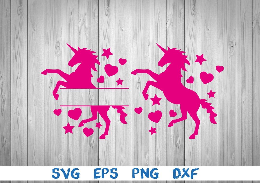 Unicorn, Unicorn Monogram, Heart, Star, Silhouette, Picture, Svg, Png ...