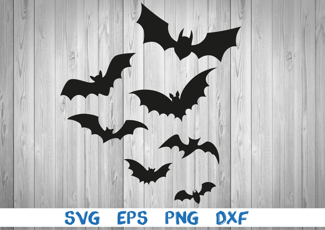 Bats flying bats swarm of bats svg png eps dxf digital | Etsy