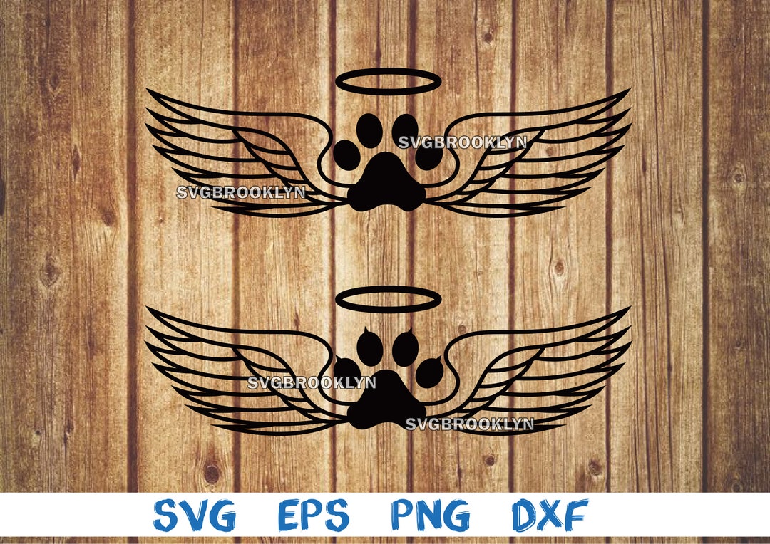 Cat Paw With Wings, Dog Paw With Wings, Cat Paw, Dog Paw, Wings, Svg ...