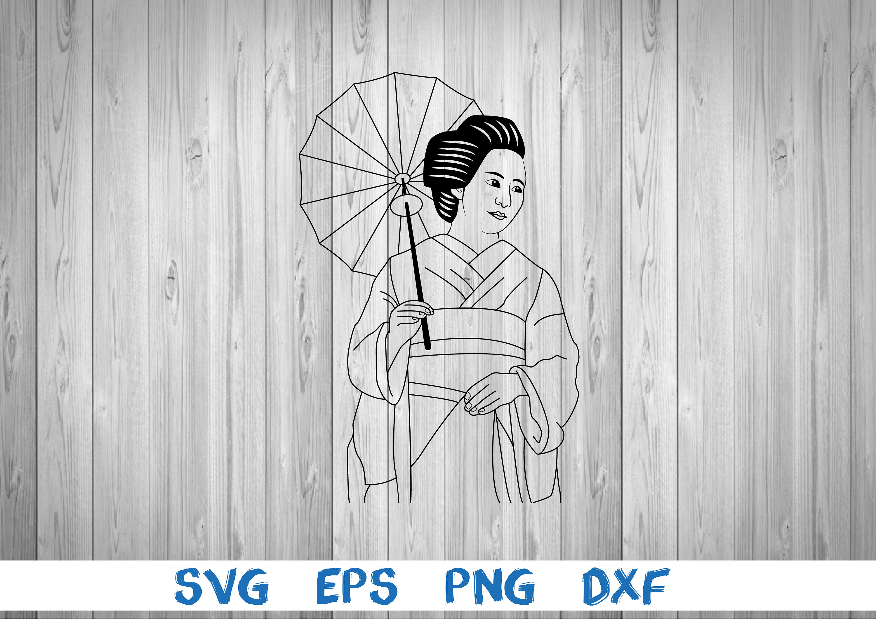 Japanese geisha geisha girl svg png eps dxf digital | Etsy