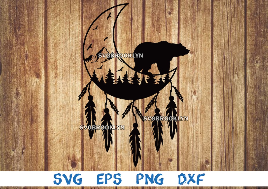 Bear Into Crescent, Bear and Dream Catcher, Dream Catcher, Crescent ...