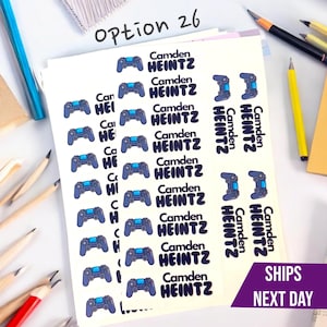Personalized Gamer Name Stickers: Video Game School Labels - Etsy