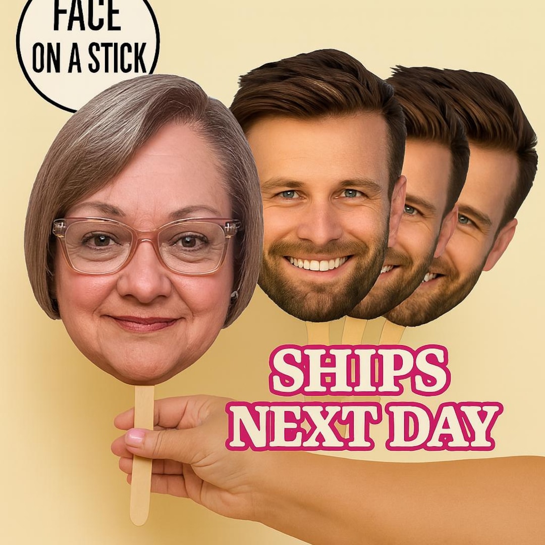 Custom Face on a Stick: Face or Head Cutouts Photo Paper Birthday Party ...