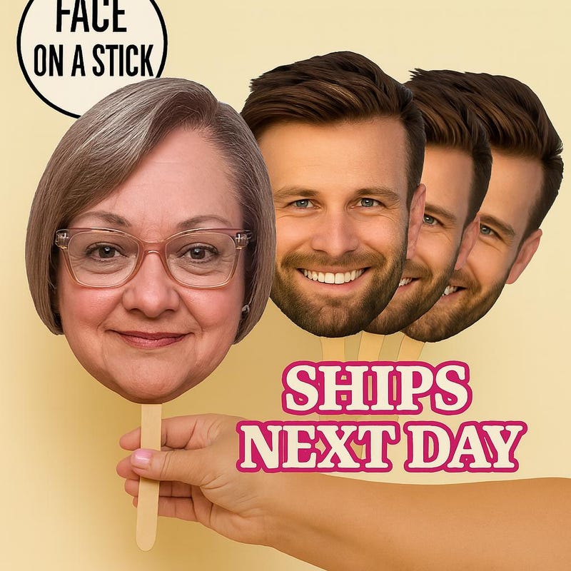 Photo Face on Stick - Etsy