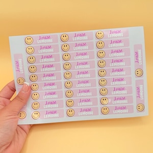 Personalized School Name Stickers: Groovy Smiley Face Labels - Etsy