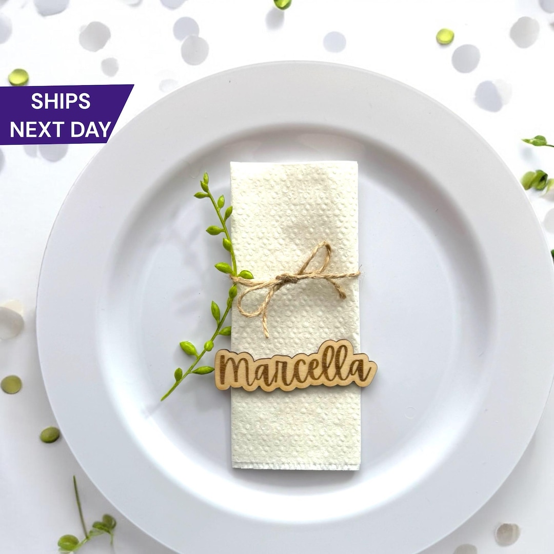 Personalized Wooden Name Plate Custom Anniversary Table Decor Name Tags ...