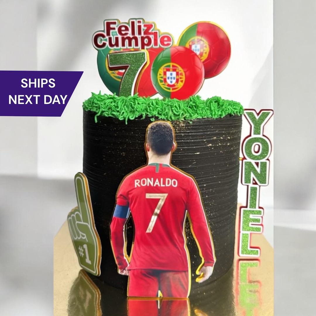 Soccer Cake Topper, Ronaldo Cake Topper, Ronaldo Birthday Party, Soccer ...