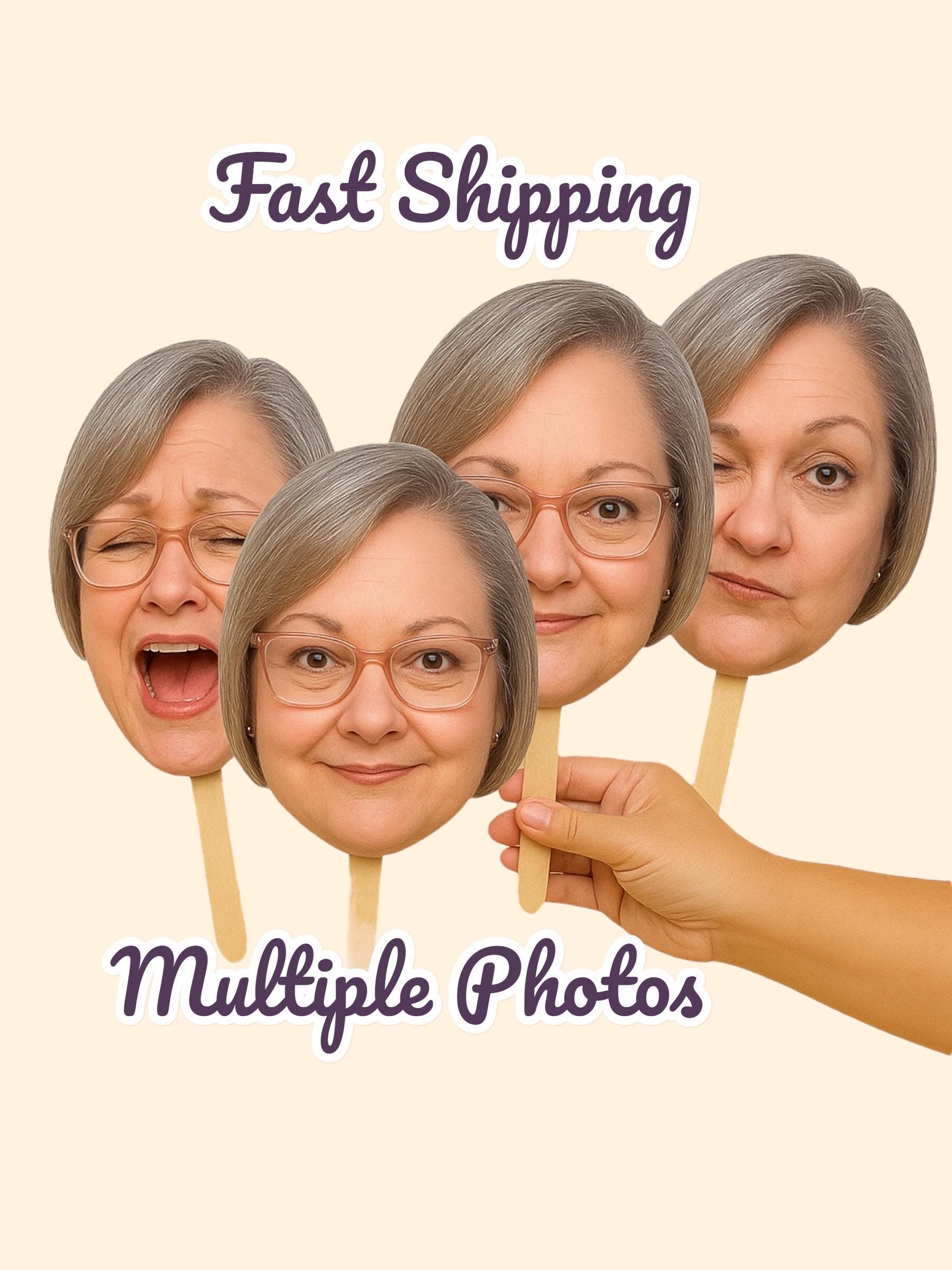 Custom Face on a Stick: Face or Head Cutouts Photo Paper Birthday Party ...