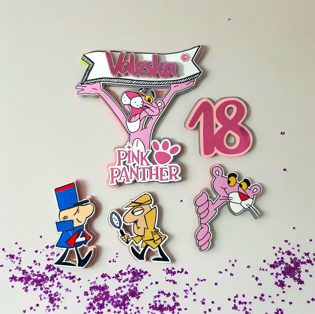 Pink Panther Cake Topper Perfect for Birthday Parties, Kids ...