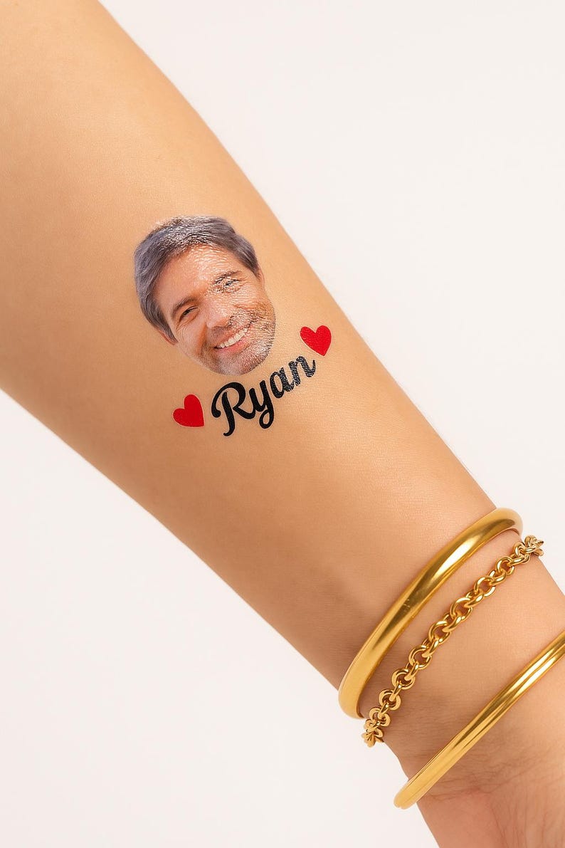 Custom Retirement Photo Tattoos, Personalized Funny Face Party Favors ...