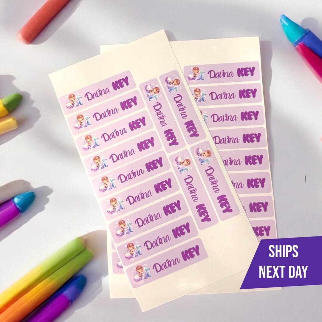 Mermaid Daycare Labels, Mermaid Back to School Labels, Personalized ...