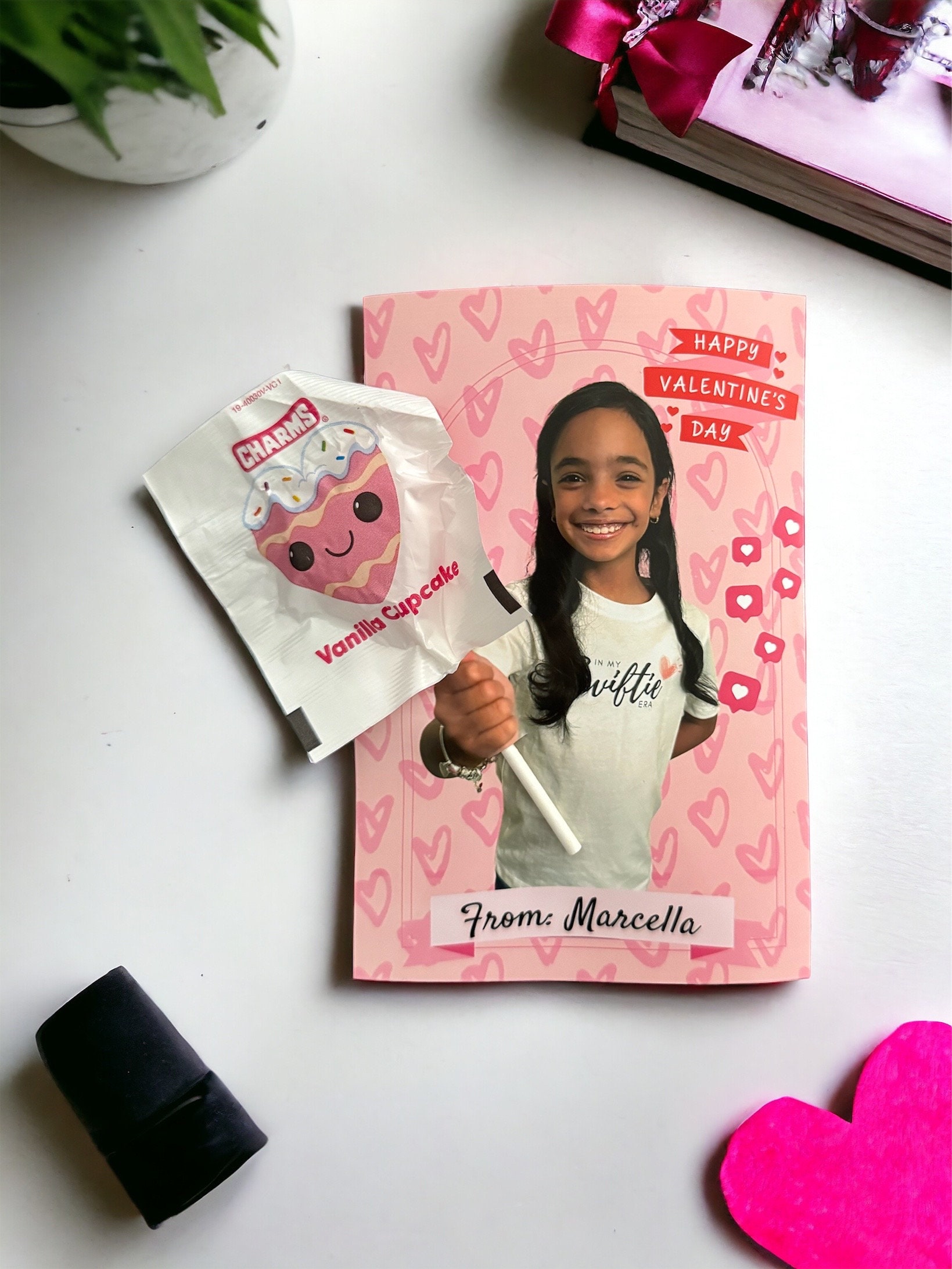 Printable Lollipop Valentines Card Classroom Photo Valentines Cards for ...