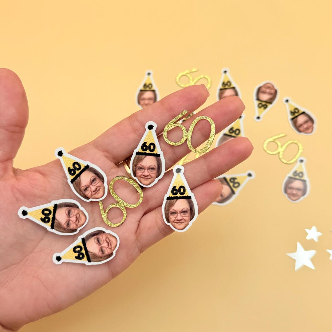 Custom Face Confetti - Personalized Face Birthday Confetti - Photo ...