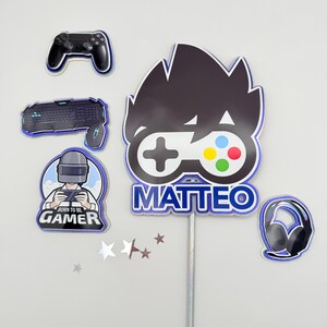 Custom Gamer Cake Topper, Personalized Gaming Cake Topper, Video Game ...