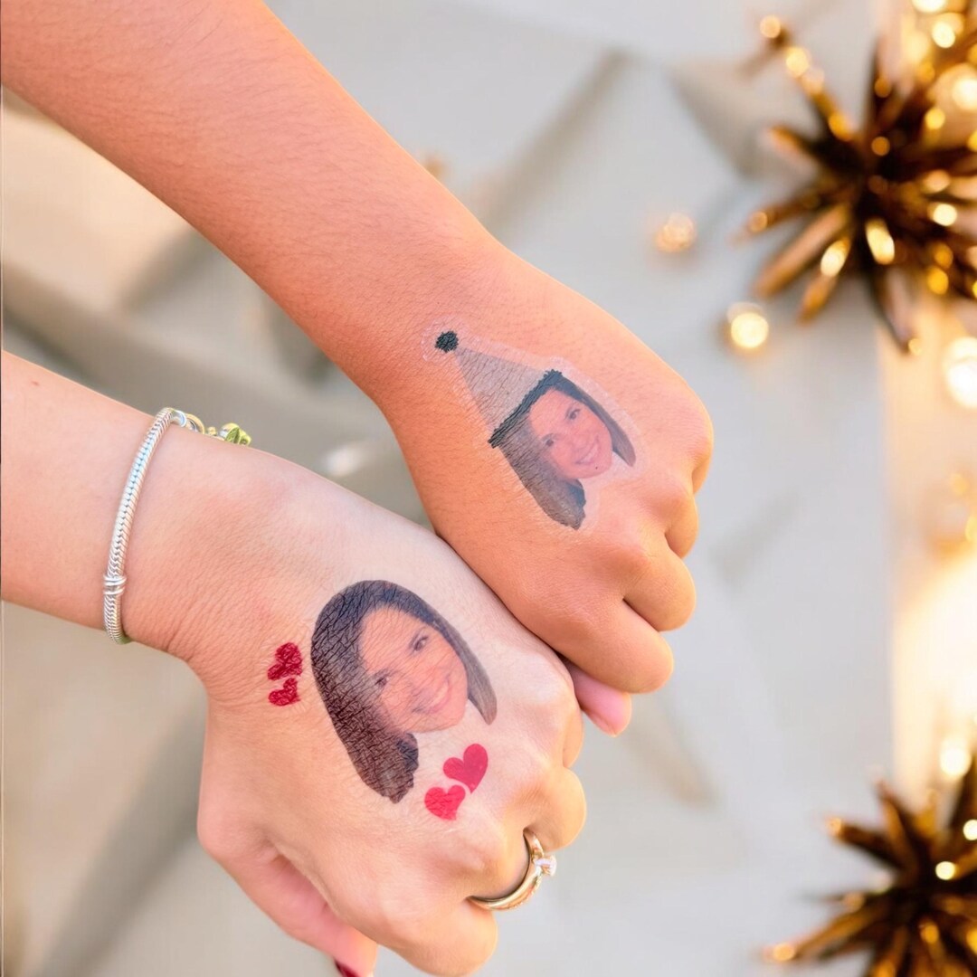 Custom Face Tattoo Personalized Face Birthday Party Groom Face Tattoo ...