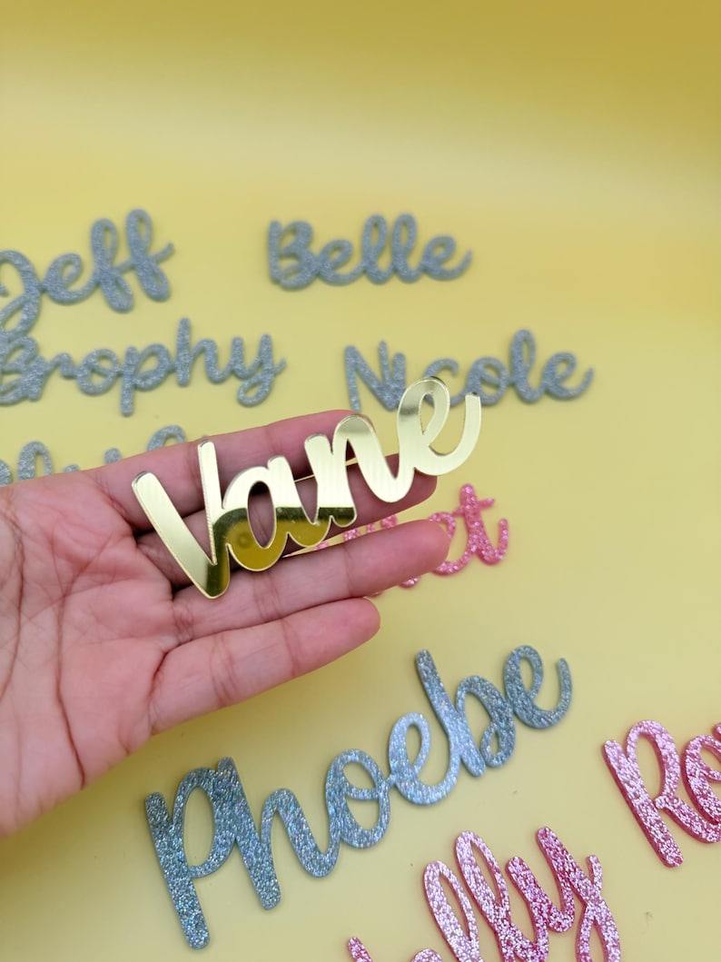 Personalized Acrylic Name With Adhesive Back – Custom Peel & Stick Name ...