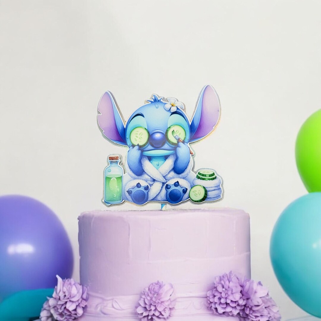 Stitch Spa Cake Topper, Stitch Birthday Party, Stitch Party Decor ...