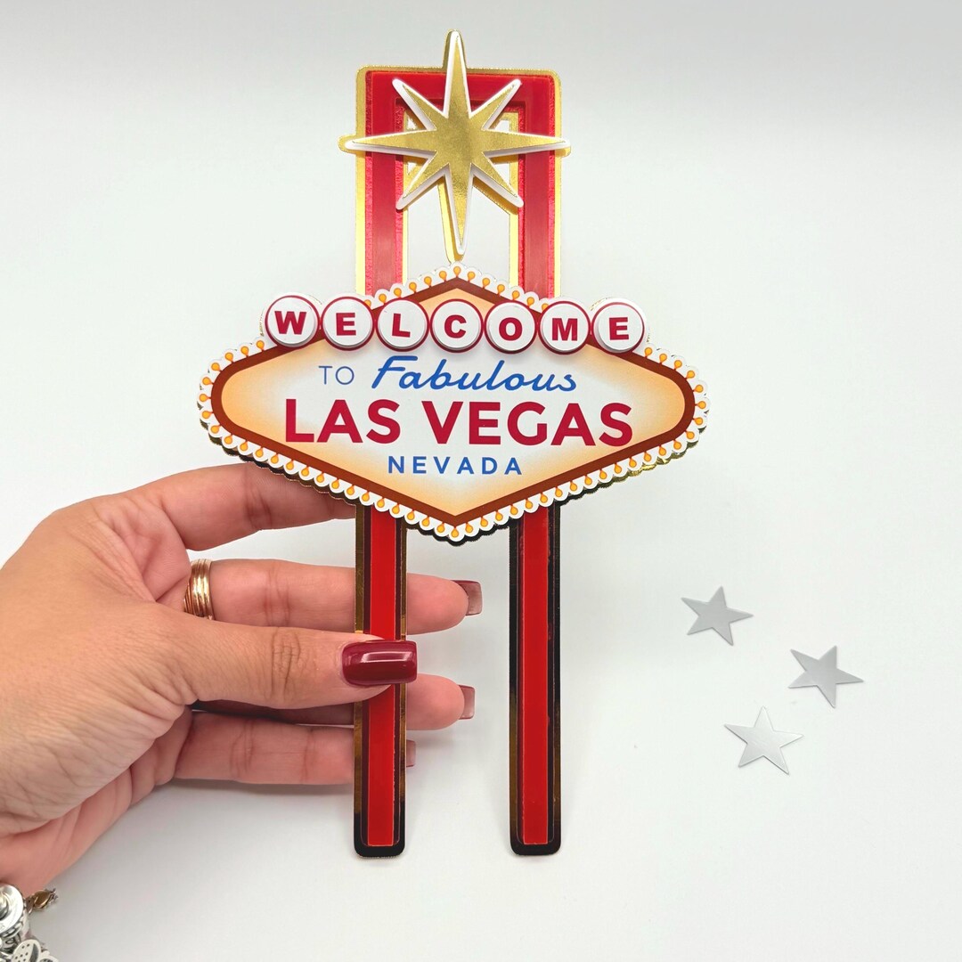 Custom Inspired Las Vegas Cake Topper | Poker Party Decoration | Custom ...