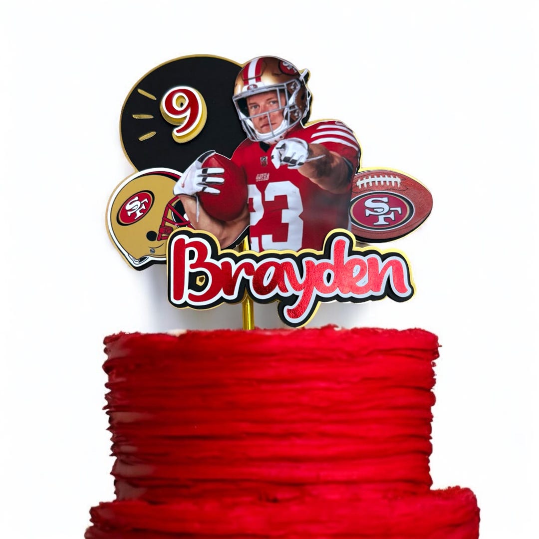 Custom Football Cake Topper: Personalized Team and Player San Francisco ...