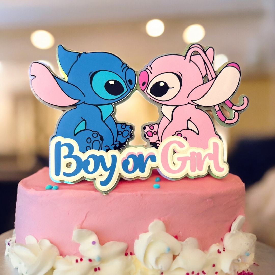 Custom Stitch Cake Toppers, Gender Reveal Cake Topper, Boy or Girl Cake ...