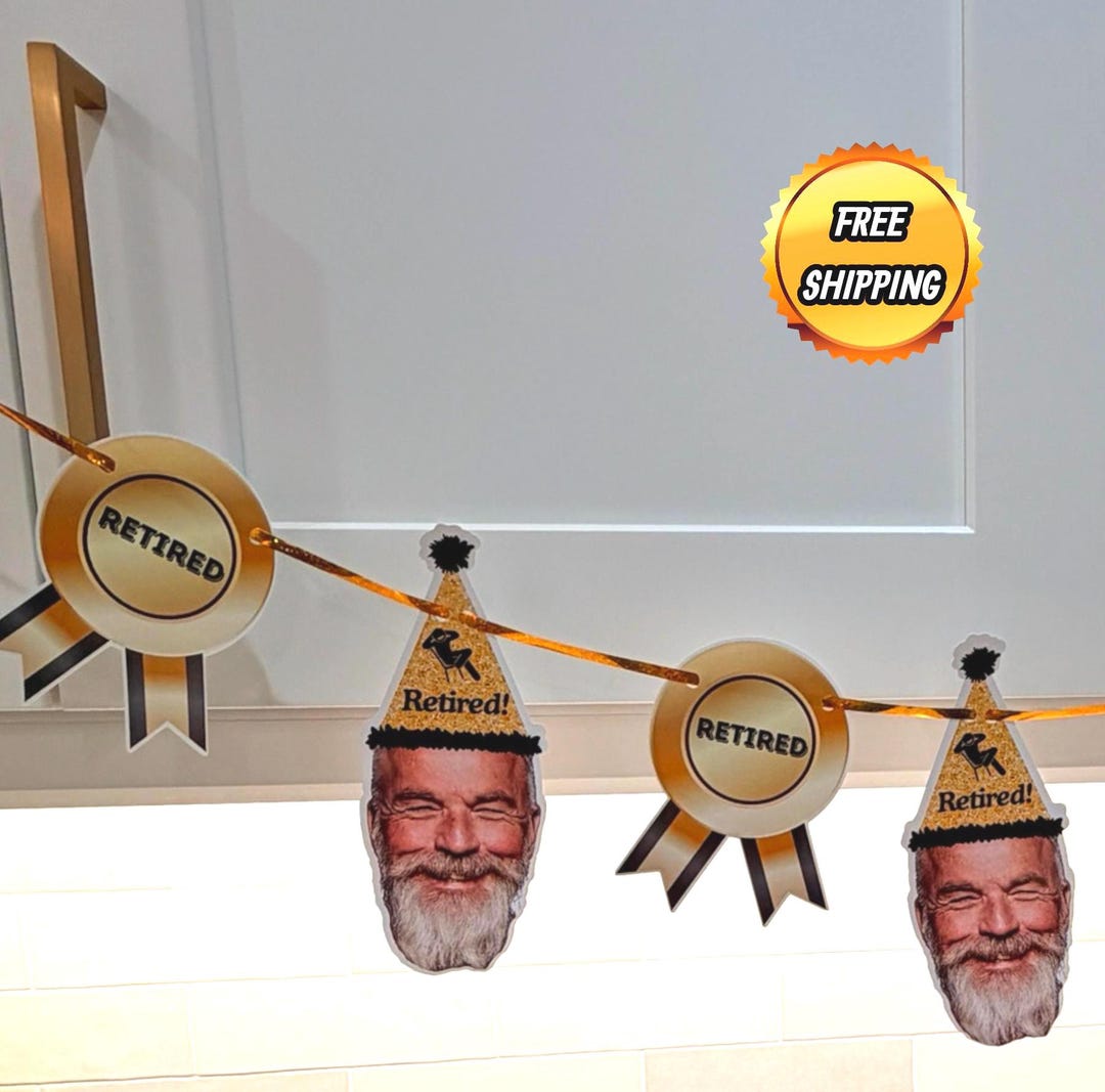 Custom Face Retirement Banner: Personalized Photo Party Decor - Etsy
