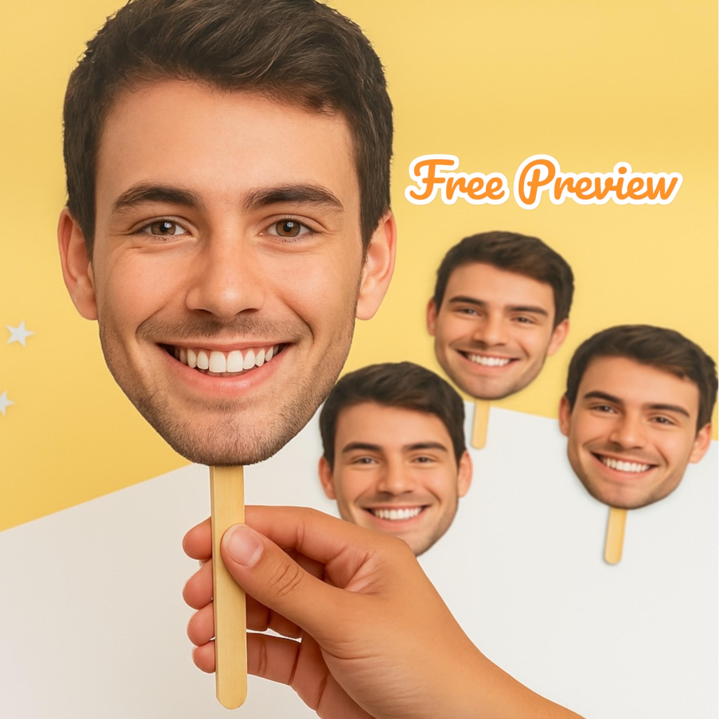Custom Face on a Stick: Face or Head Cutouts Photo Paper Birthday Party ...