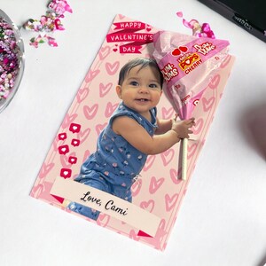 Lollipop Valentines Card Classroom Photo Valentines Cards for Kids - Etsy
