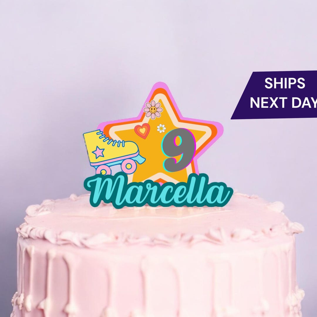 Preppy Birthday Cake Topper for Girls, Groovy Cake Toppers for Girls ...