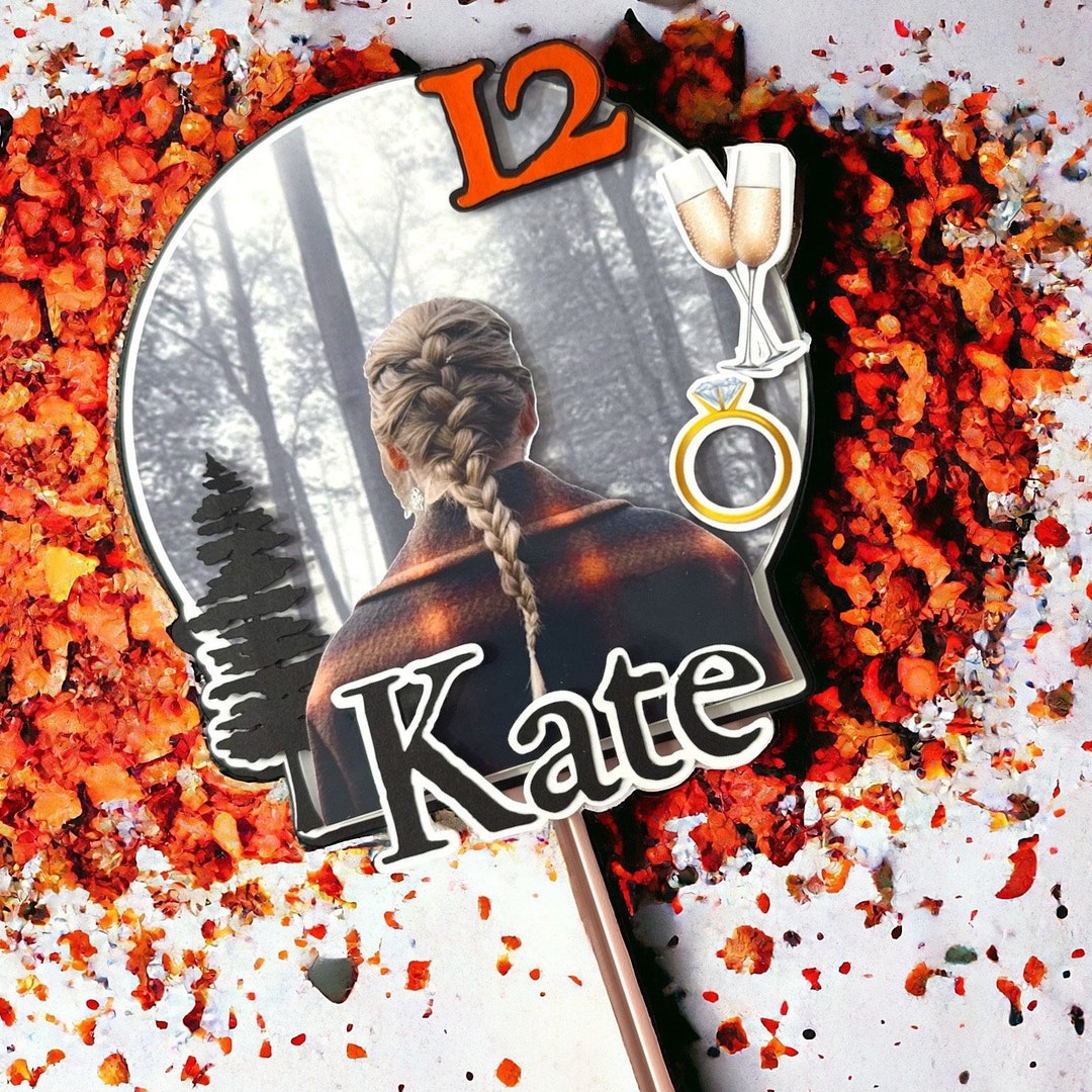 T Swift Cake Topper, Folklore Era Singer Cake Topper for Birthday Party ...