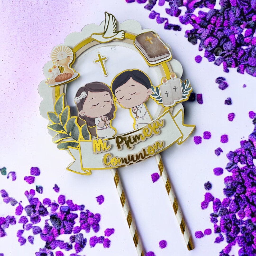 My First Holy Communion Cake Topper, Communion Decor, Mi Primera ...