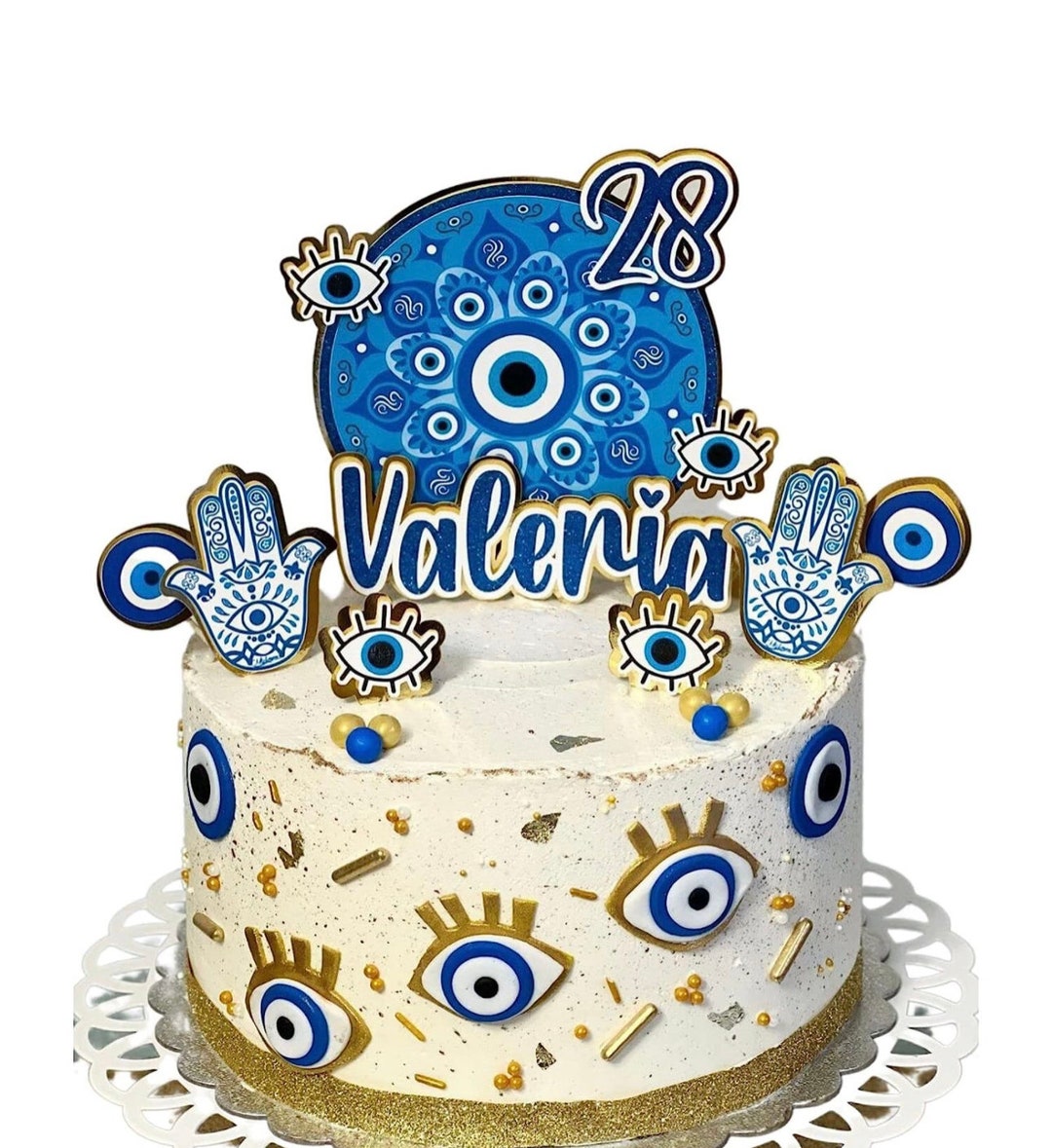 Customized Evil Eye Cake Topper, Evil Eye Birthday Cake Decoration ...