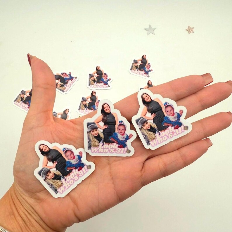 Personalized Photo Collage Cake Topper: Custom Birthday Confetti Decor ...