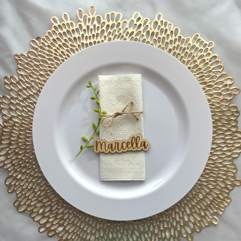 Personalized Wooden Name Plate Custom Anniversary Table Decor Name Tags ...