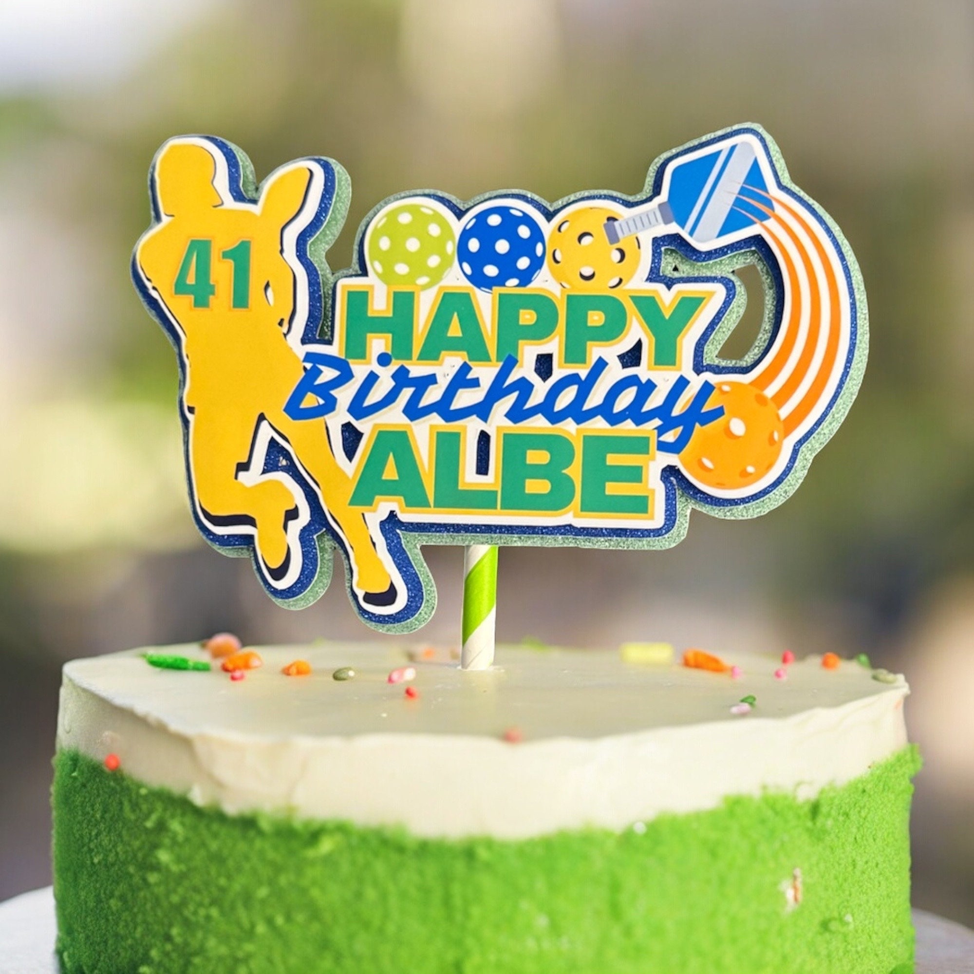 Custom Pickleball Birthday Cake Topper | Name, Age | Party Decorations ...