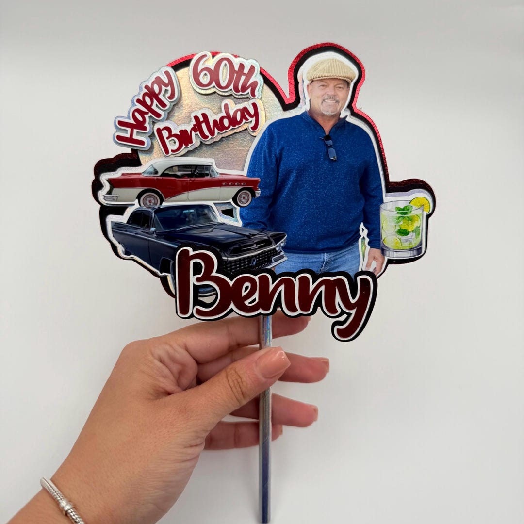 Custom Face Cake Topper - Personalized Face Birthday Confetti - Photo ...