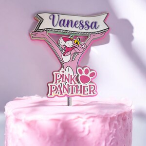 Pink Panther Cake Topper - Perfect for Birthday Parties, Kids ...