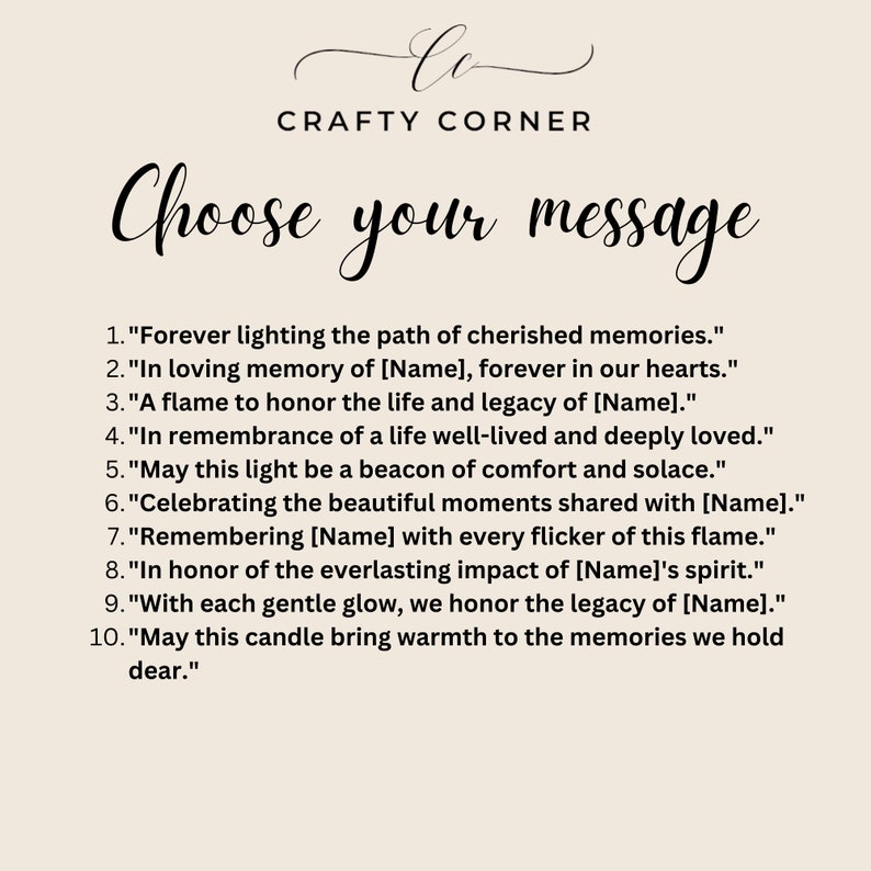 Printable Memorial Candle Sticker Label Custom Bereavement Gift ...
