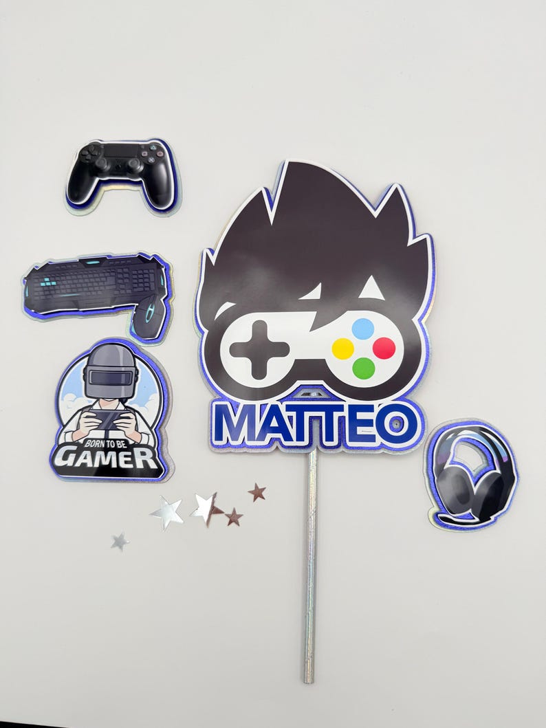Personalized Gamer Cake Topper With Name | Video Game Birthday Cake ...