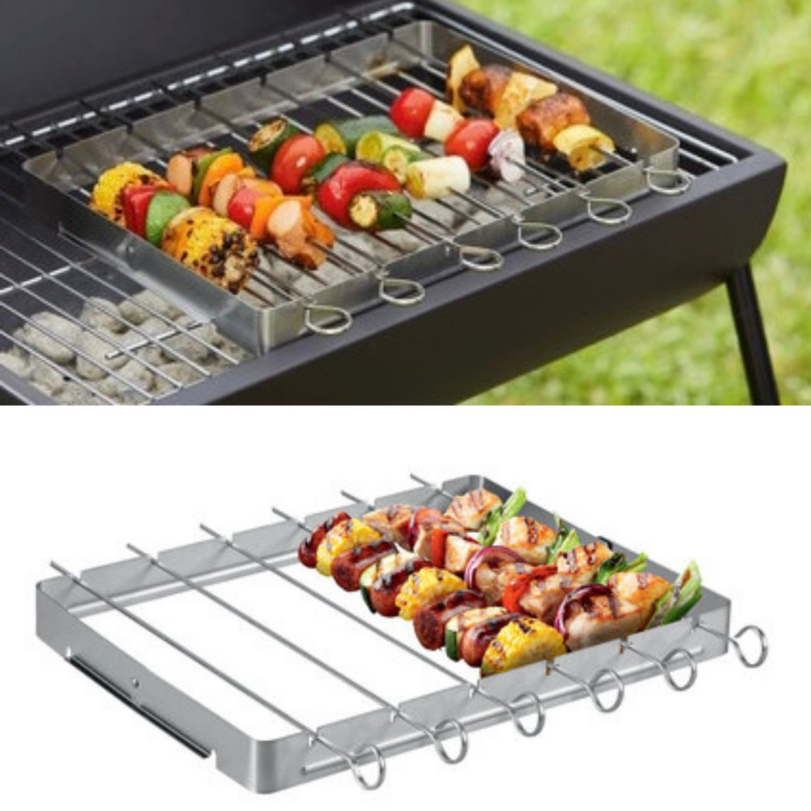 Barbecue Grill Skewer Set BBQ Metal Skewers for Grilling 6 - Etsy UK