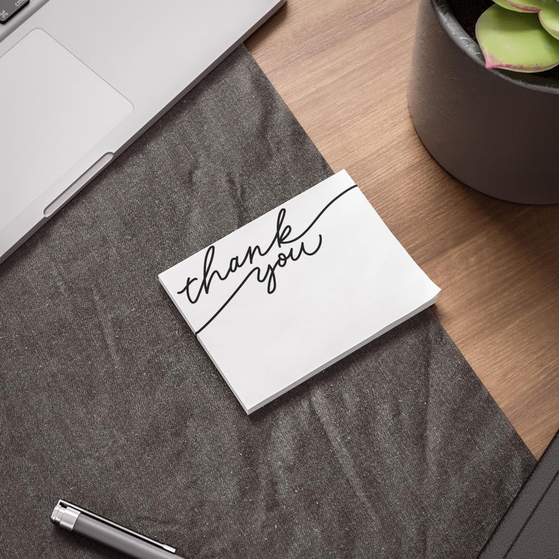 Thank You Post-it® Note Pads Black and White - Etsy