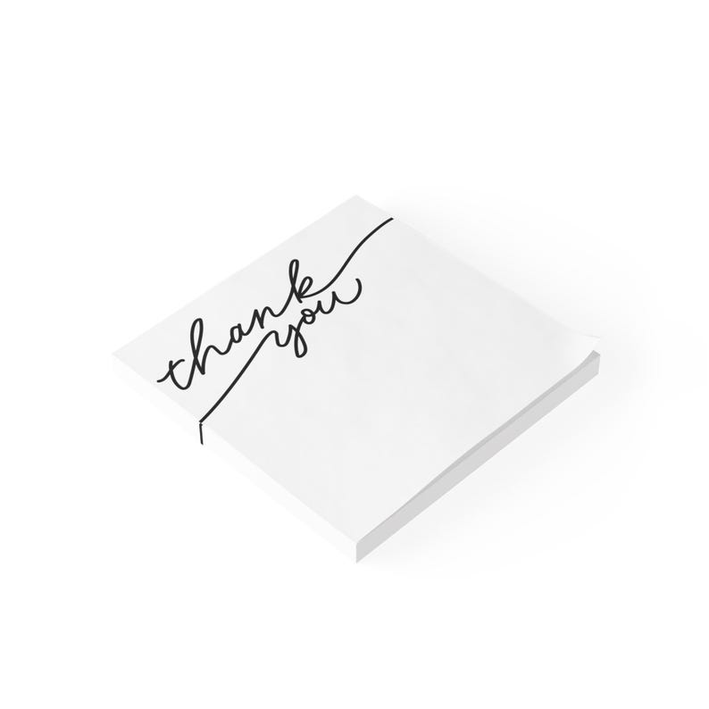 Thank You Post-it® Note Pads Black and White - Etsy