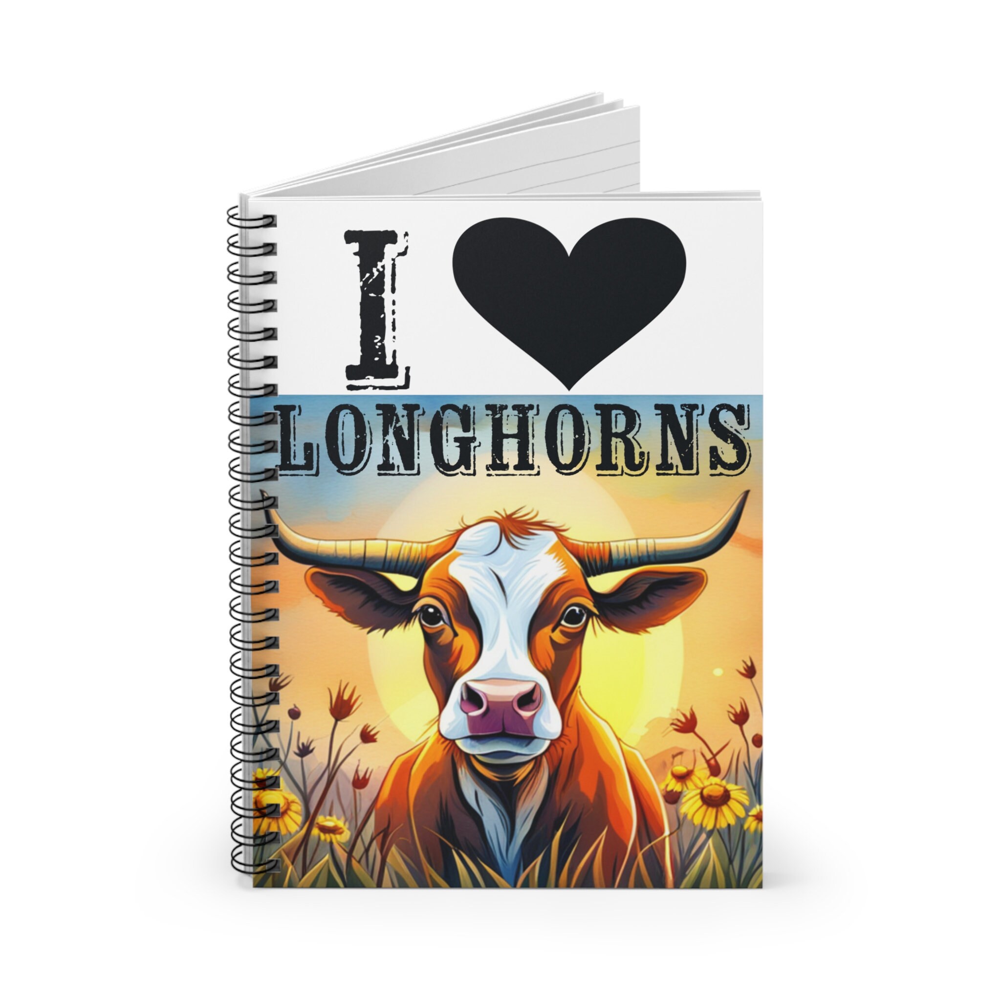 I Love Longhorns Lined Spiral Notebook - Etsy