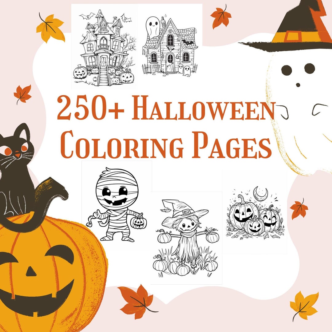 250+ Kids Halloween Coloring Pages - Bold & Easy Toddler Busy Book ...