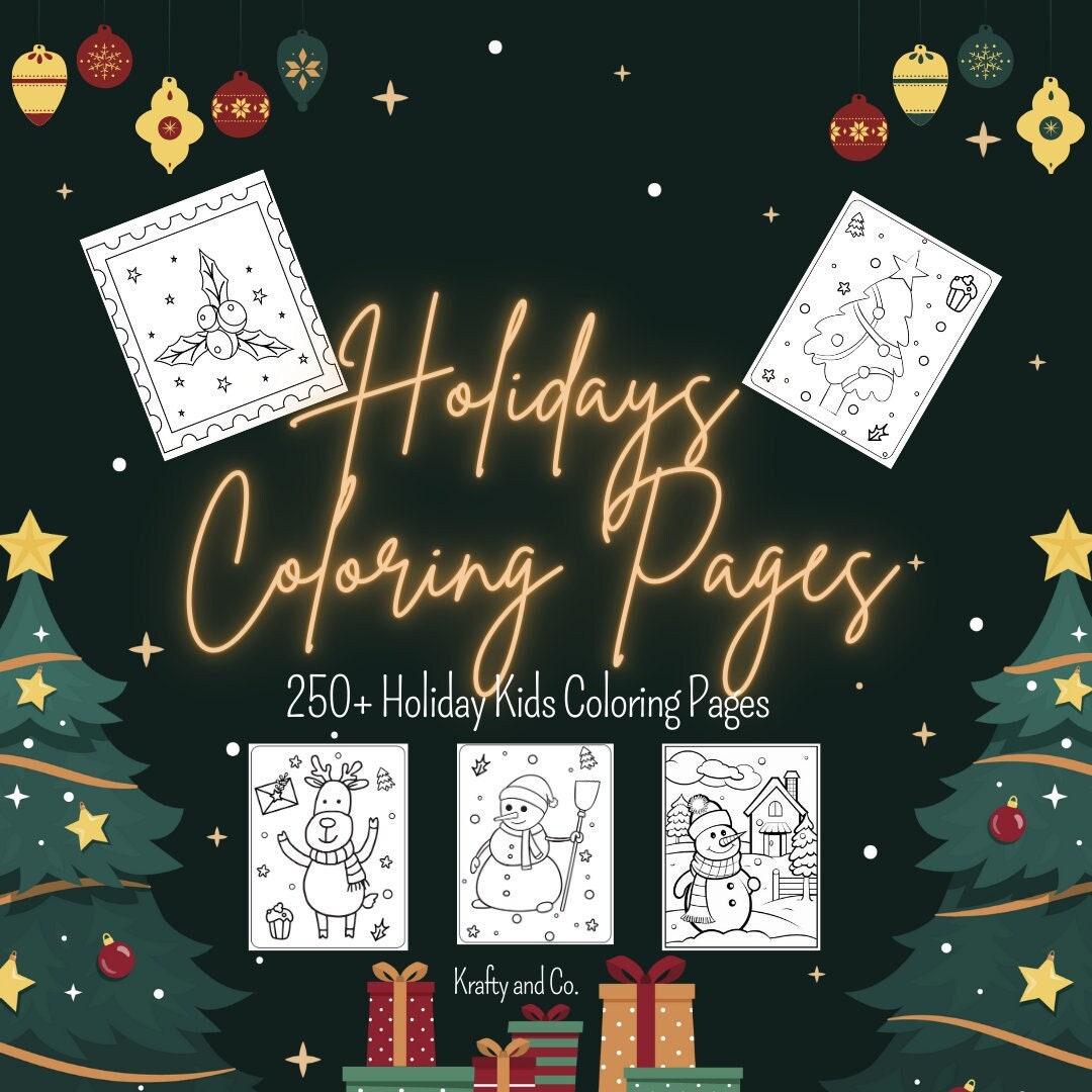 250 Kids Christmas Coloring Pages Holiday Printables for Toddlers ...