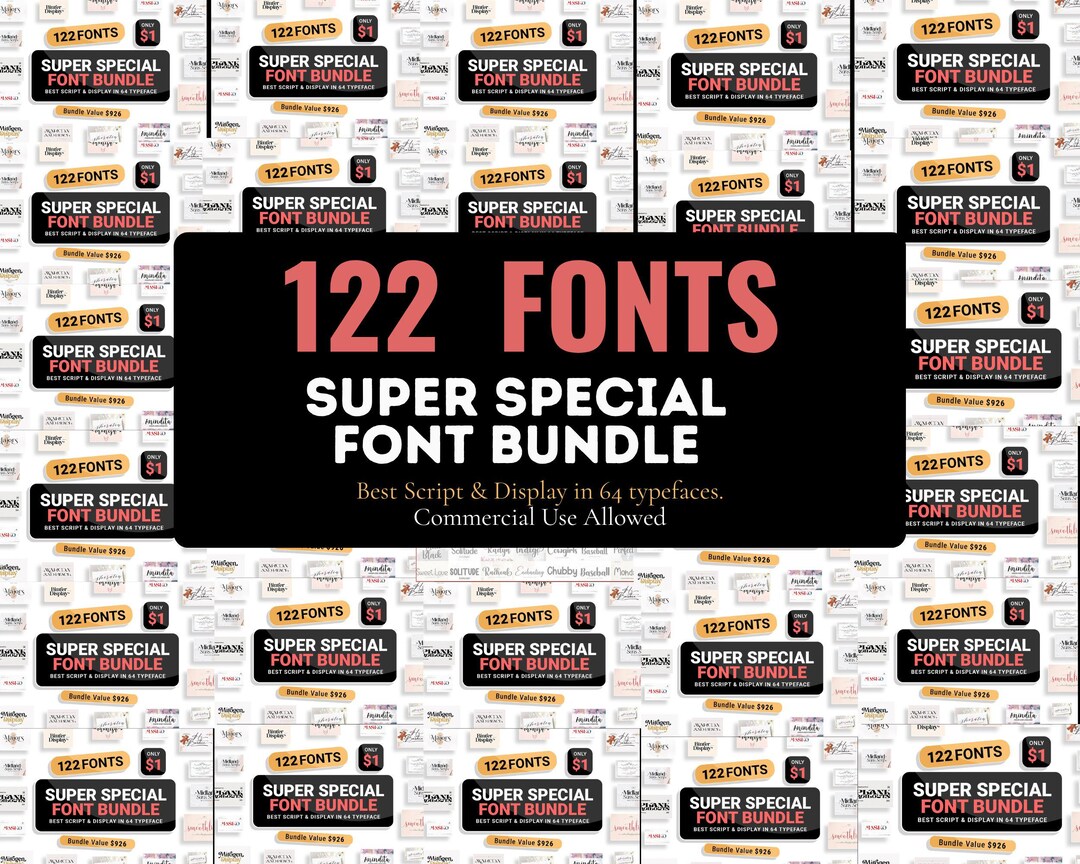 Super Special Font Bundle| 120 Premium Fonts | Script, Serif, Sans ...