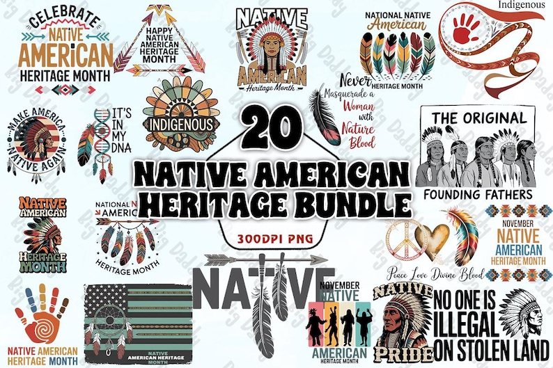 Native American SVG Mega Bundle | 200+ Designs | Feather Headdress ...