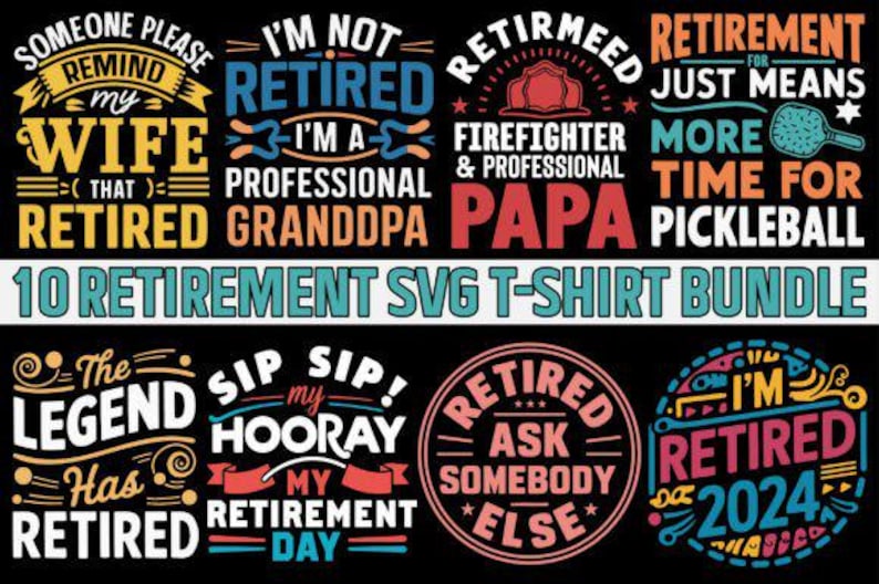 Retirement SVG Mega Bundle | 400 Designs | Funny Retirement Quotes ...