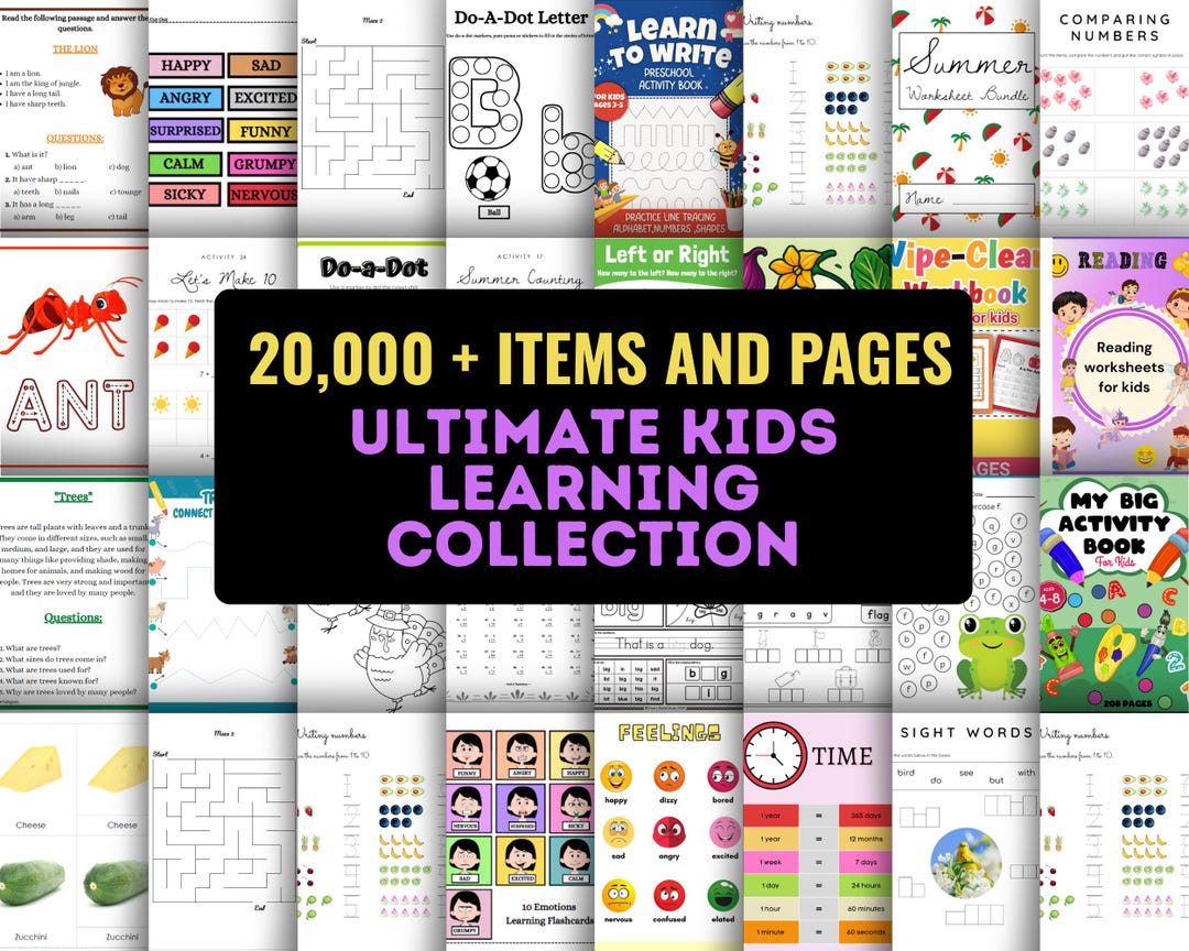 Ultimate Kids Learning Bundle, Montessori and Homeschooling COLLECTION ...