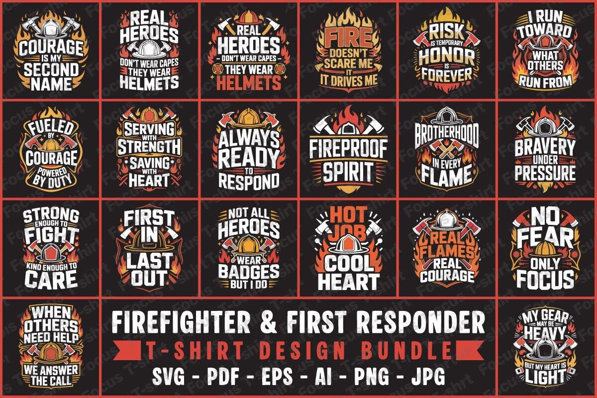 Firefighter SVG Bundle | 200+ Firefighter Designs | Fire Dept, Fireman ...